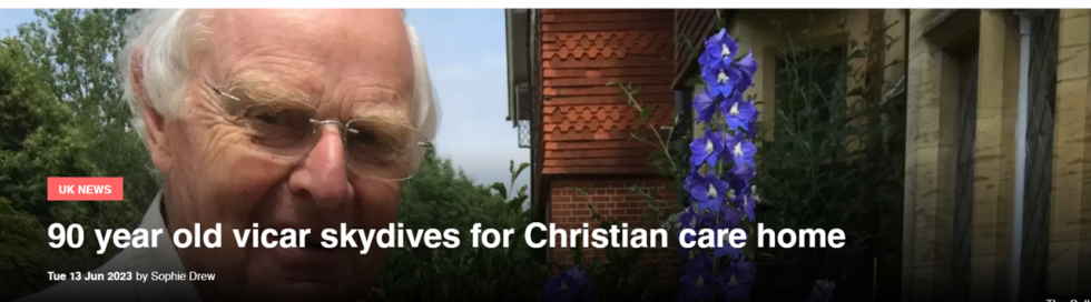 90 year old vicar skydives for almshouse and care home | The Almshouse ...