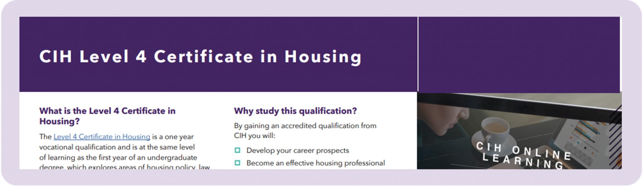 Level 4 Housing Qualification with the Chartered Institute of Housing ...